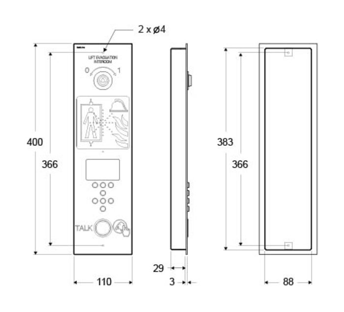 SafeLine EVAC entrance station, engraved (EN) - SafeLine