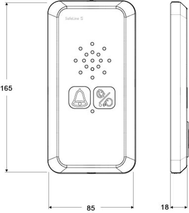 SafeLine MX3+, design for utenpåliggende montering, i mørk mattert ...