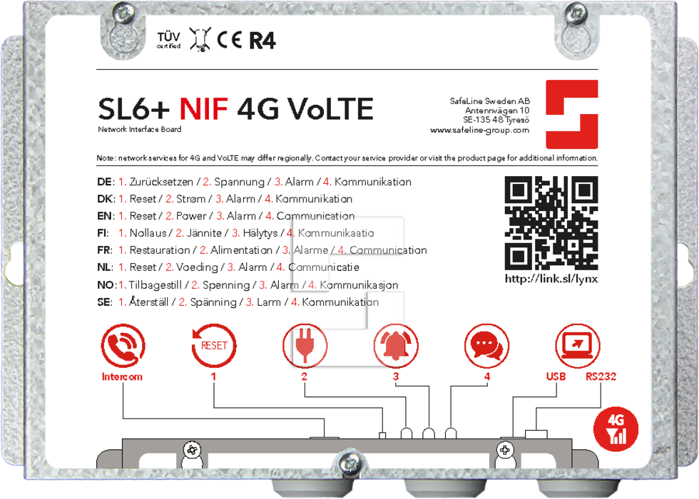 SL6 main unit PSTN & 4G/NIF - SafeLine